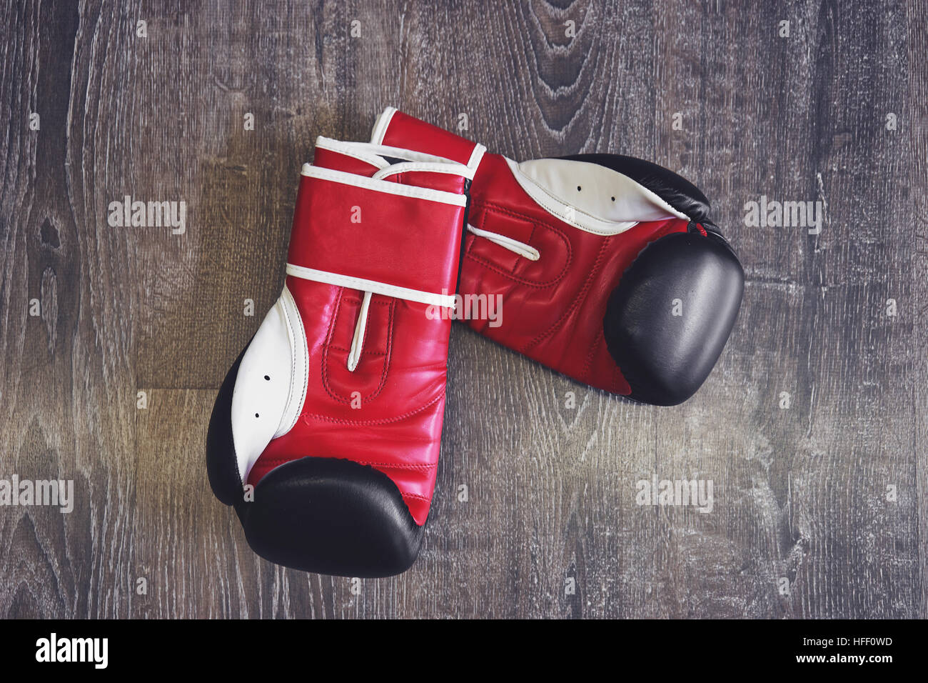Leather boxing gloves Stock Photo - Alamy