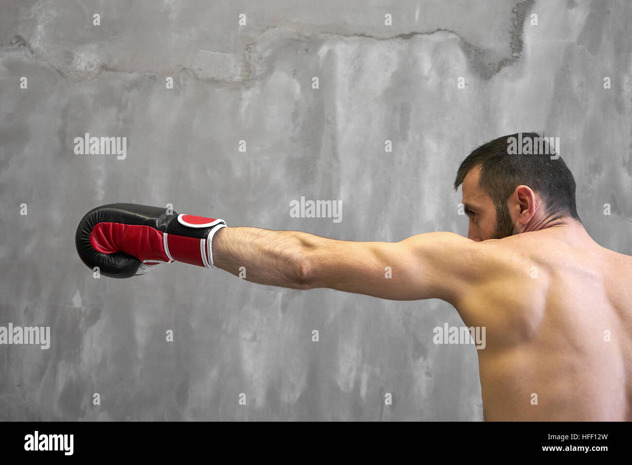 Boxing man ready to fight Stock Photo - Alamy