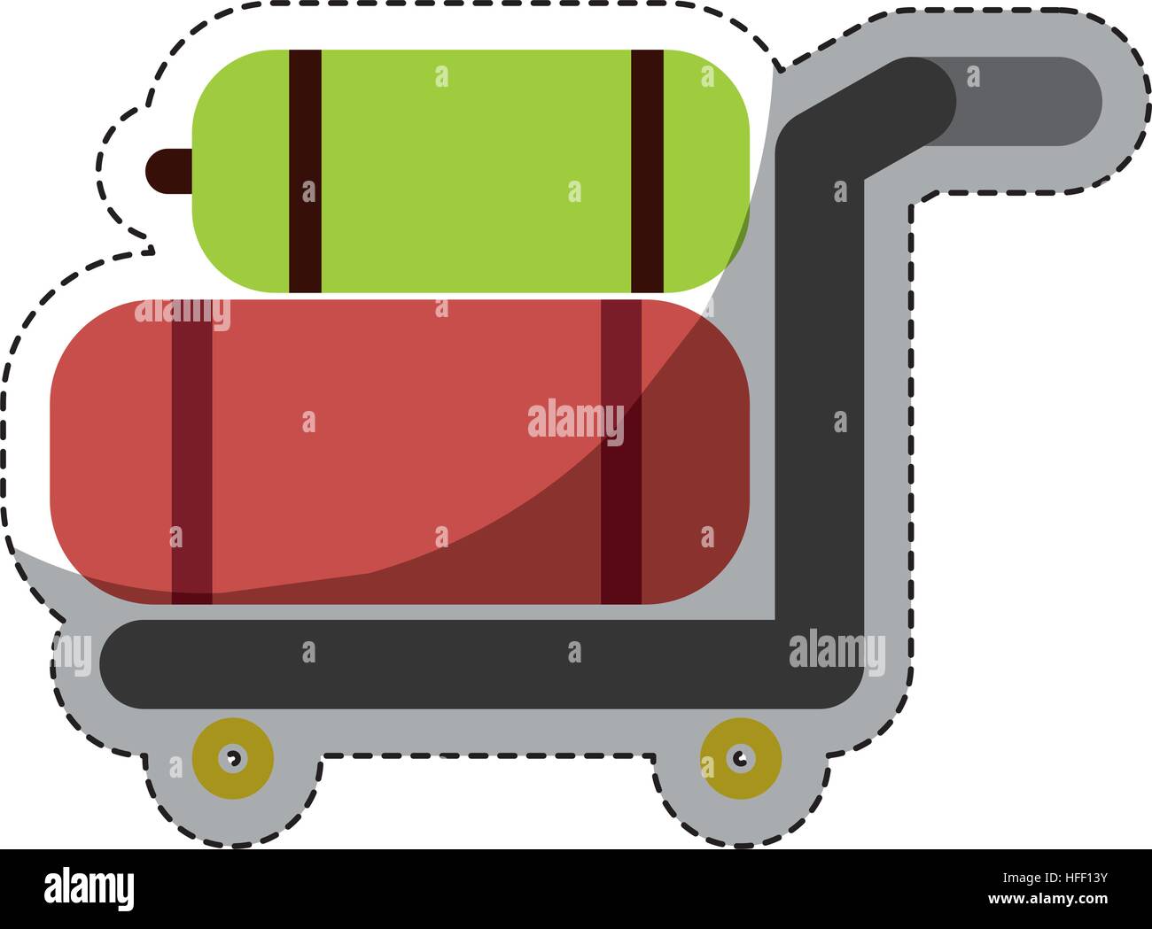 hand cart with luggage Stock Vector Image & Art - Alamy