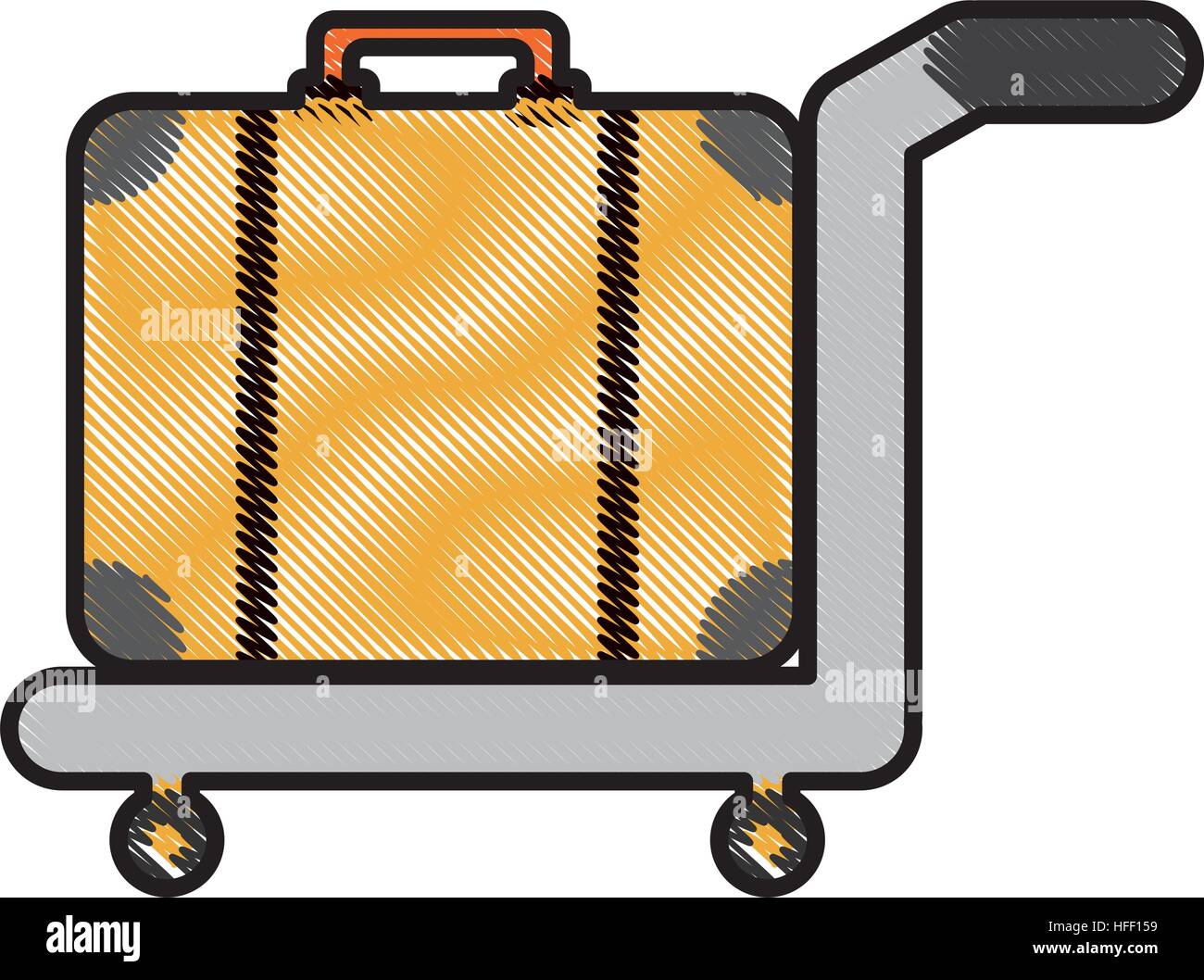 hand cart with luggage Stock Vector Image & Art - Alamy