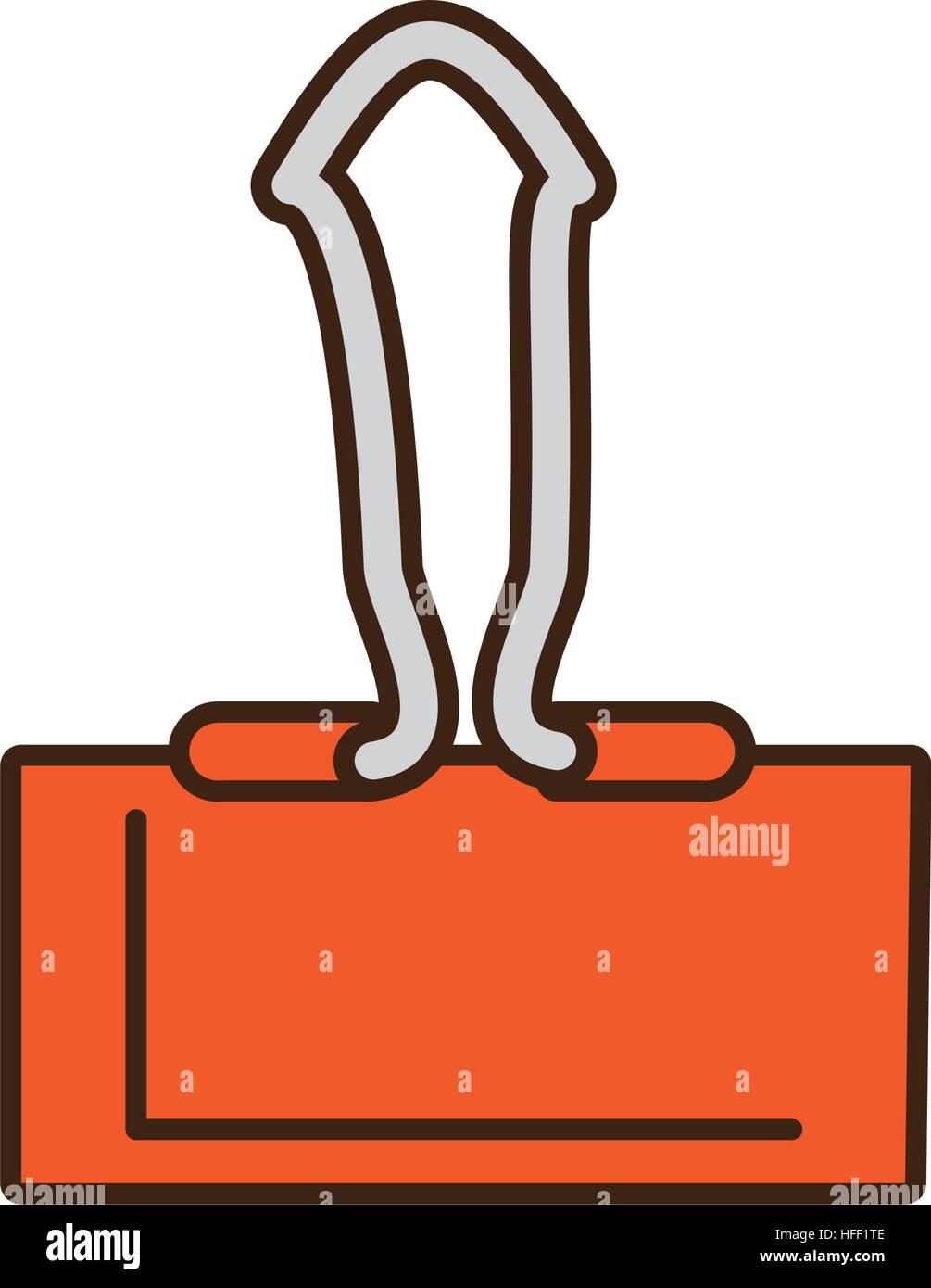 drawing orange paper clip supplie Stock Vector Image & Art - Alamy