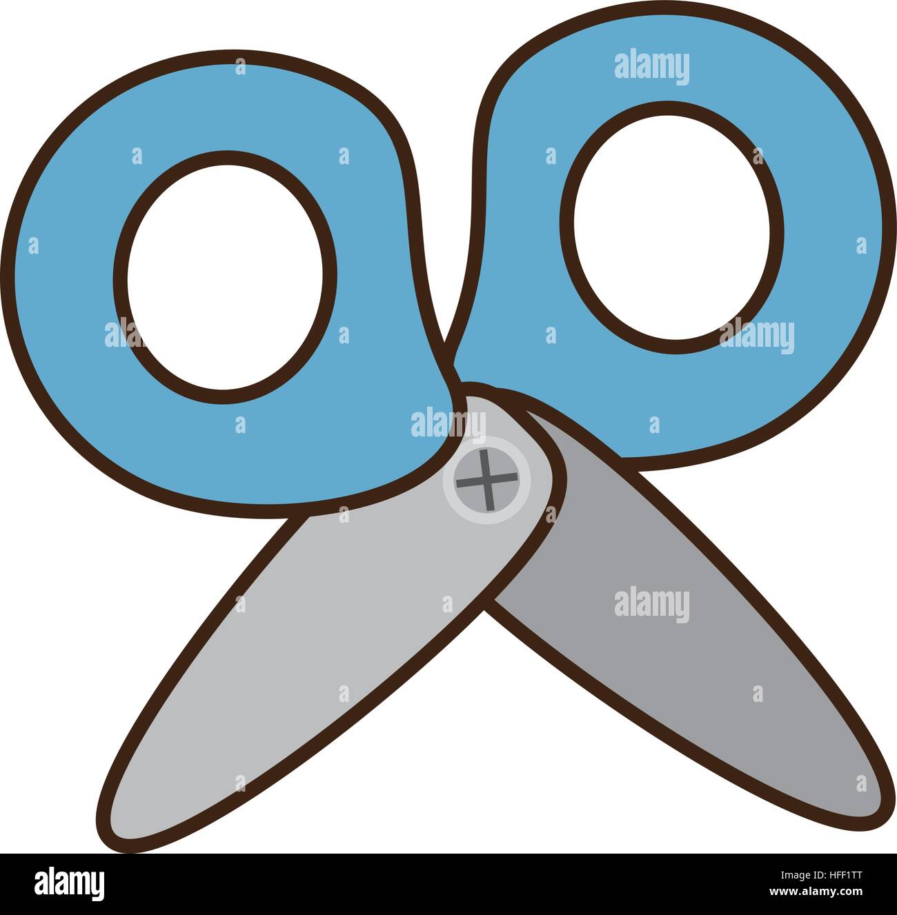 Drawing blue scissors tool Cut Out Stock Images & Pictures - Alamy
