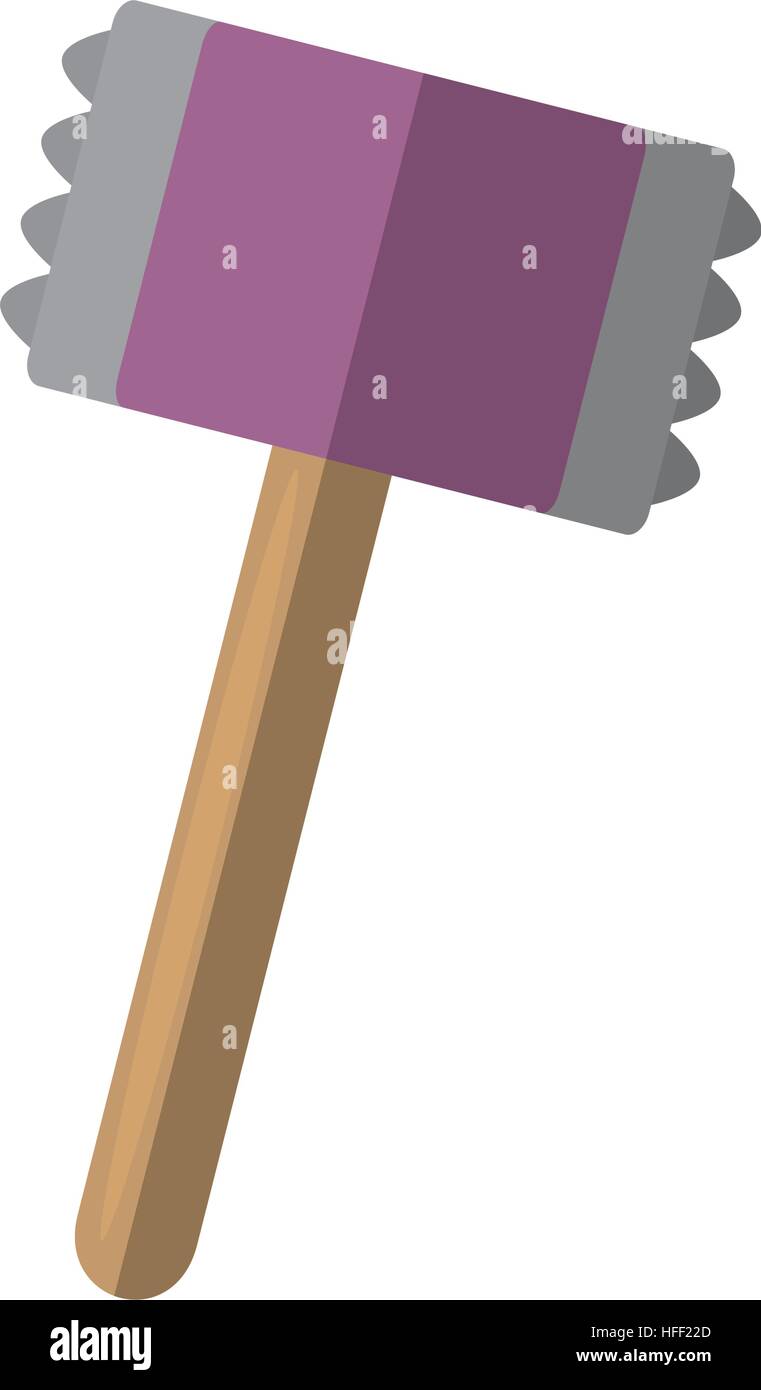 wooden steel hammer kitchen and cooking utensils shadow Stock Vector ...