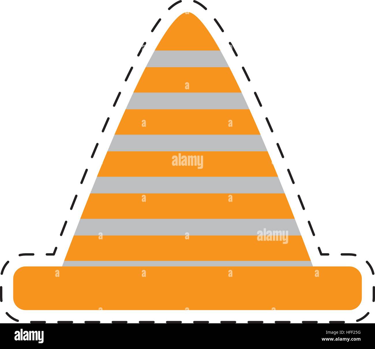traffic cone caution sign cut line Stock Vector Image & Art - Alamy