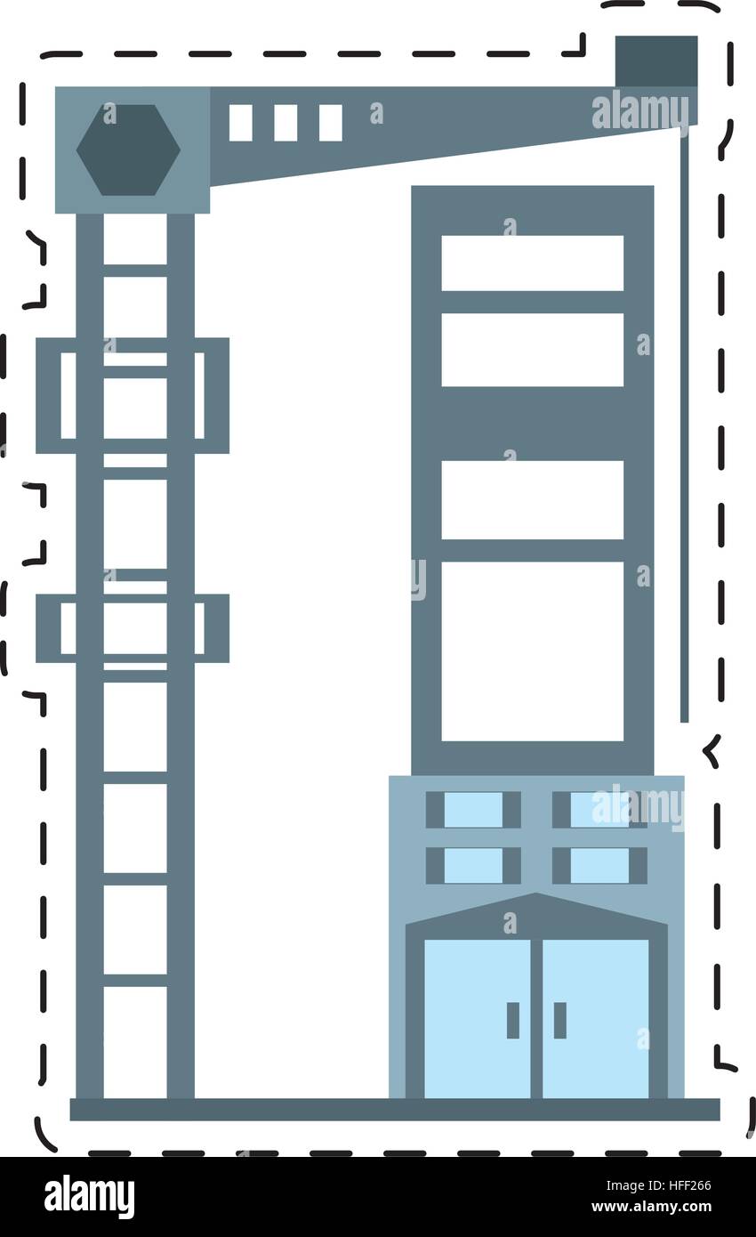 building elevator construction structure cut line Stock Vector Image ...