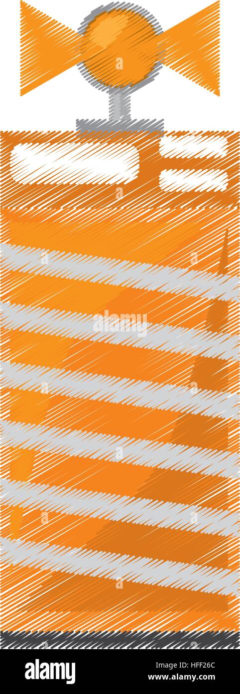 drawing barrier block construction light alert Stock Vector Image & Art ...