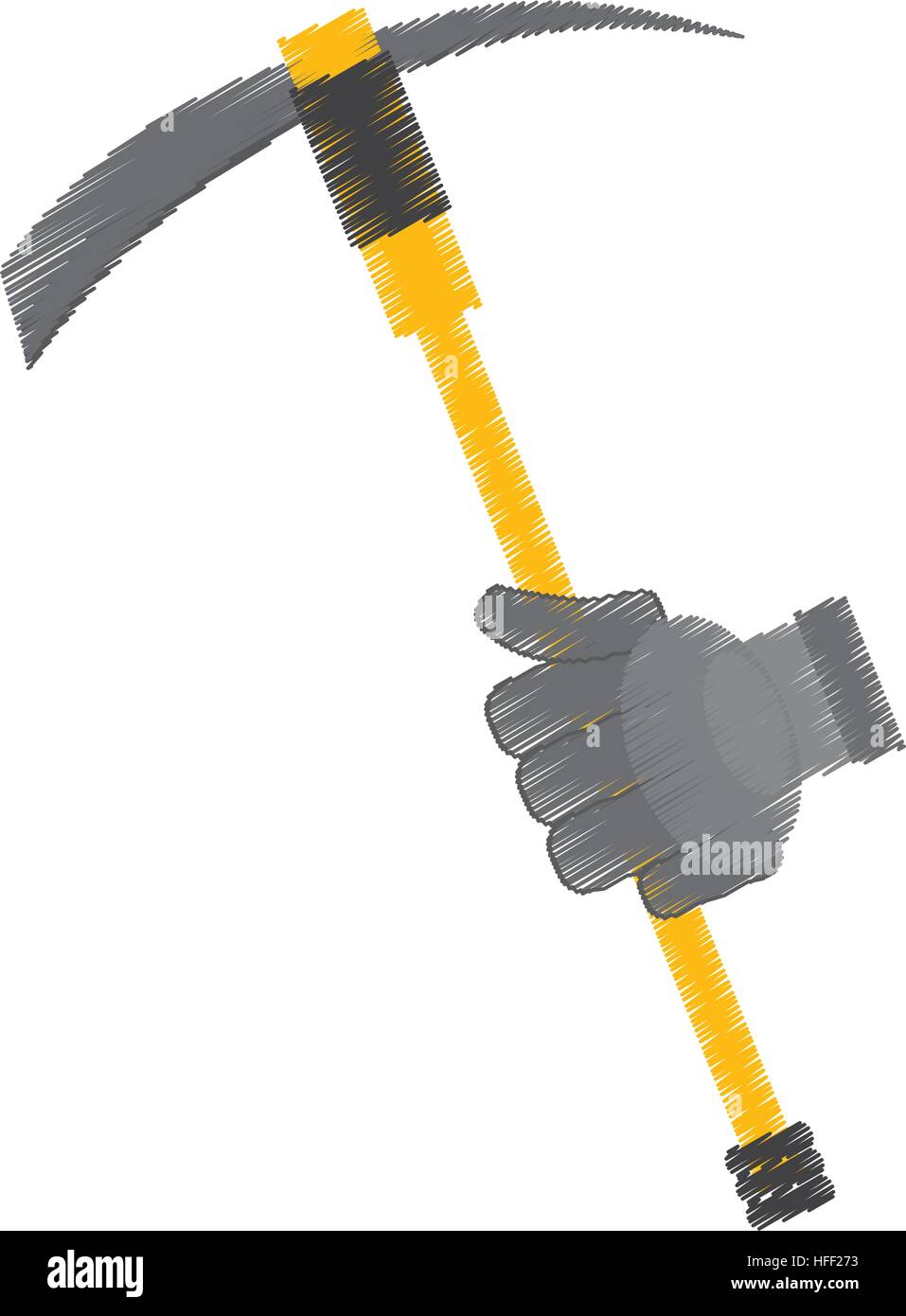 drawing pickaxe tool mining extraction glove Stock Vector Image & Art ...