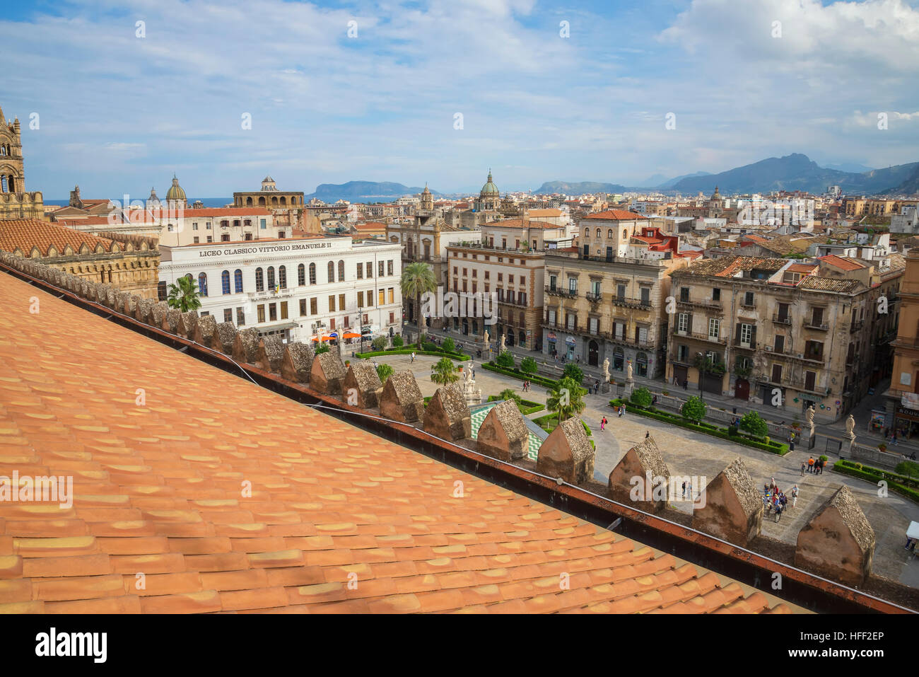 Palermo Cathedral square, Palermo, Sicily, Italy, Europe Stock Photo - Alamy