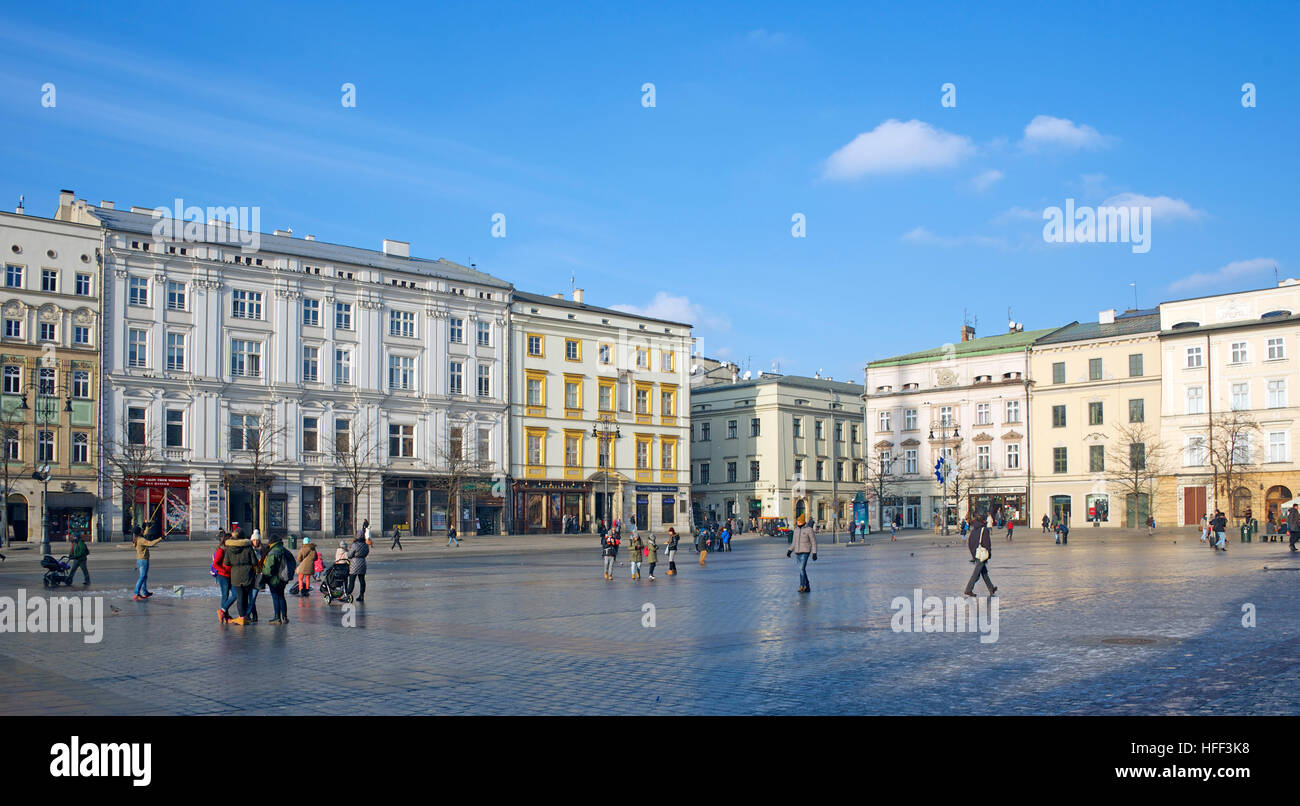 Panoramic view Market Square Krakow Poland Stock Photo - Alamy