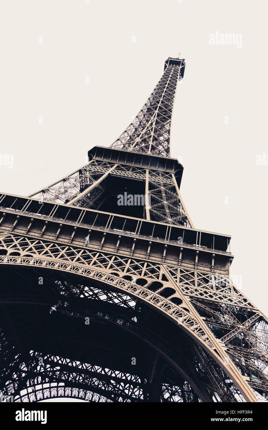 Diagonal close up eiffel tower paris hi-res stock photography and ...