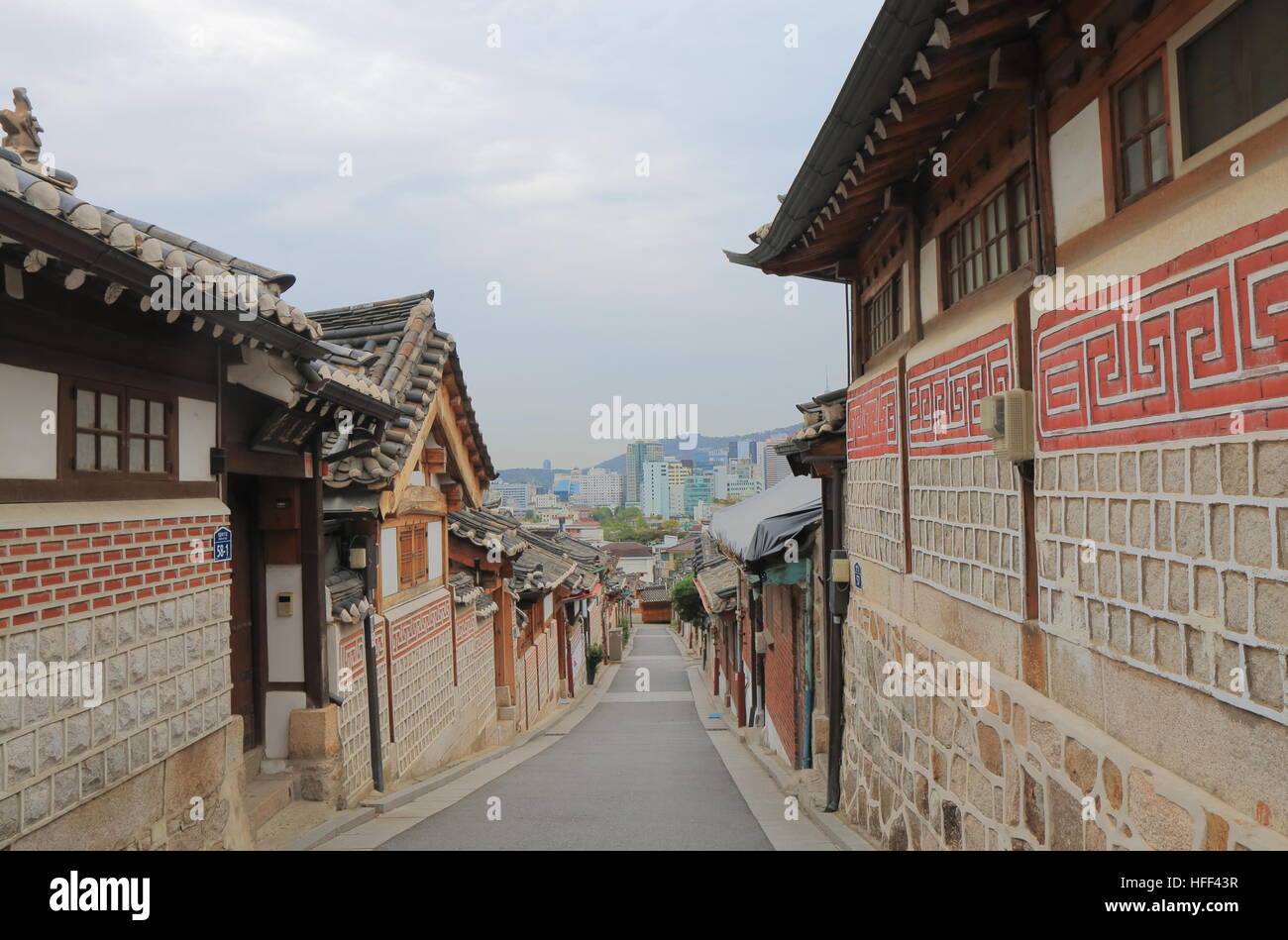 Bukchon Hanok Village in Seoul South Korea. Bukchon Hanok Village is ...