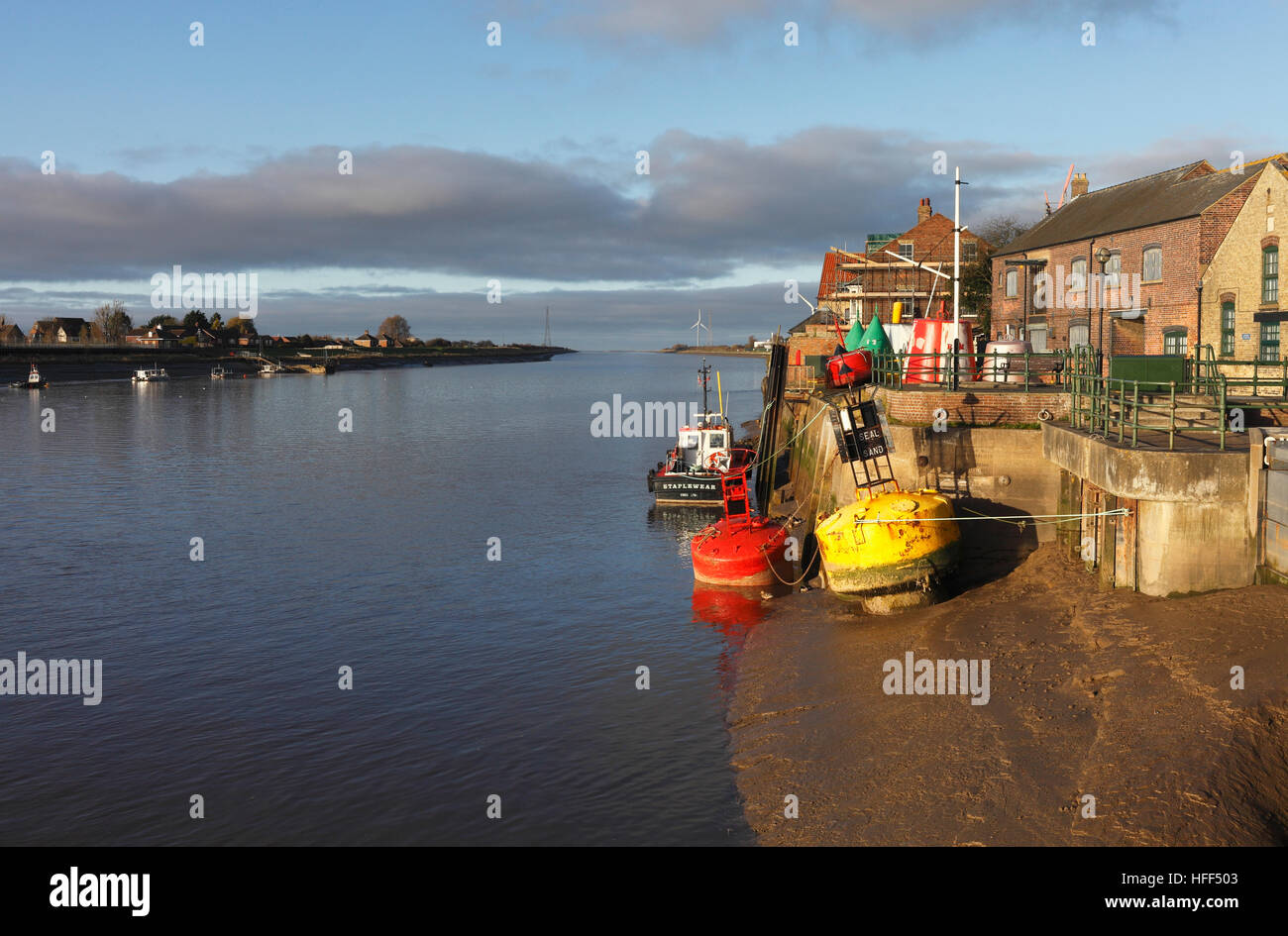 The River Great Ouse and Purfleet Quay at King's Lynn, Norfolk, England ...
