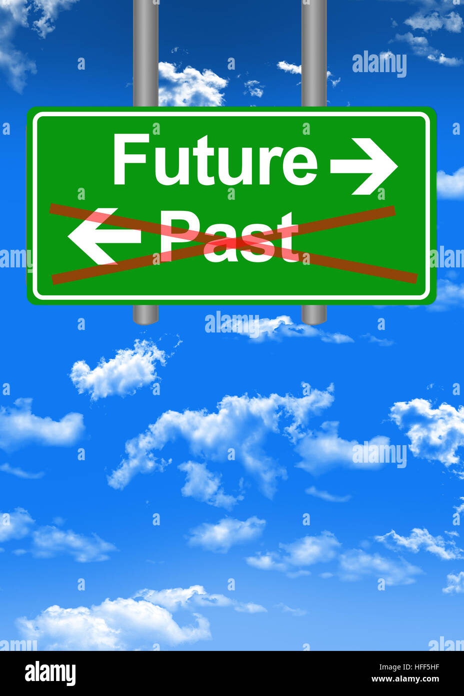 Future versus past road sign concept Stock Photo - Alamy