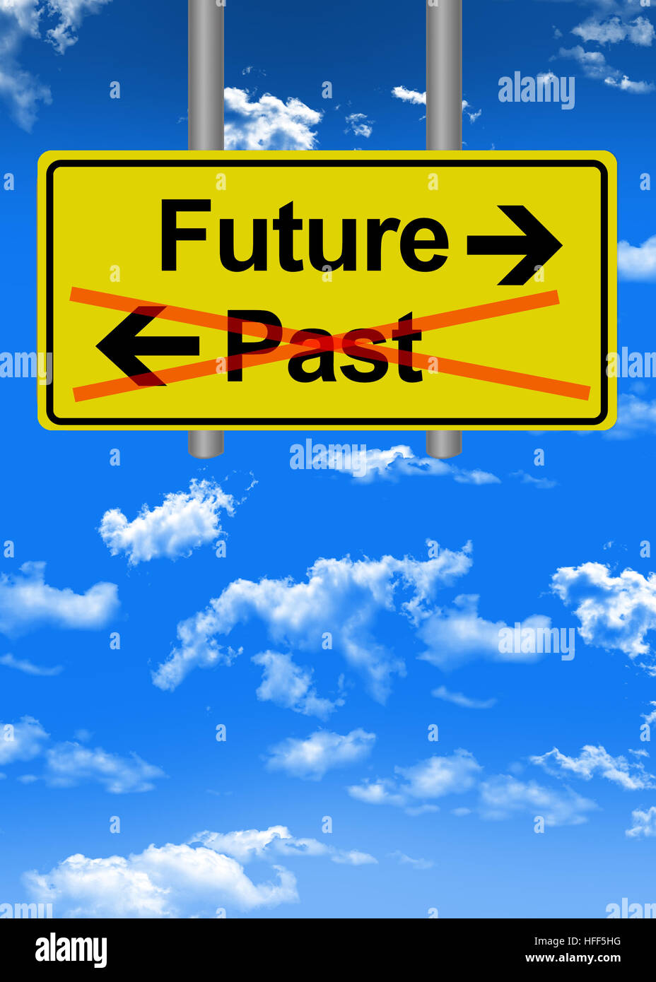 Future versus past road sign concept Stock Photo - Alamy