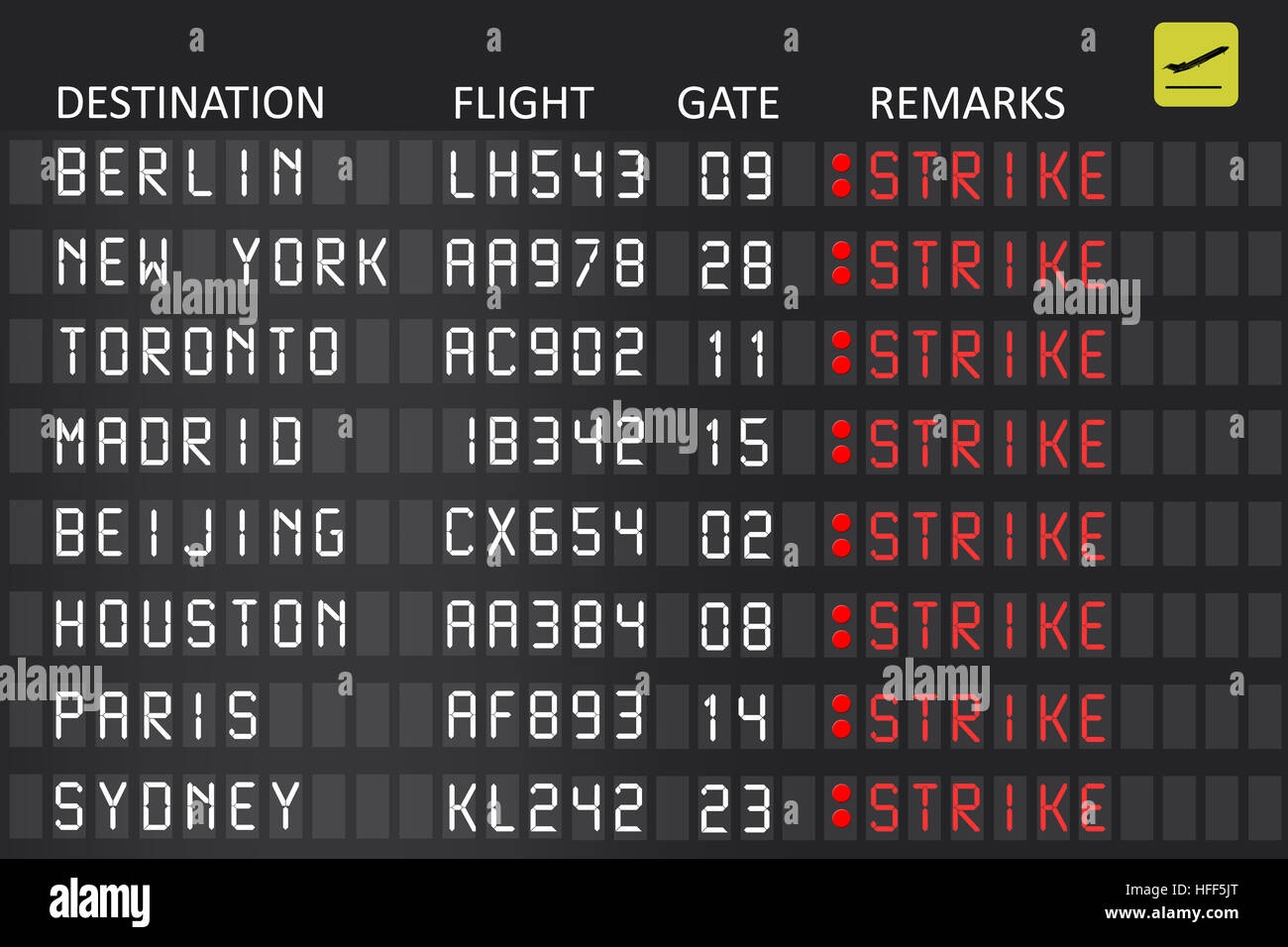 Airplane pilots strike concept Stock Photo - Alamy