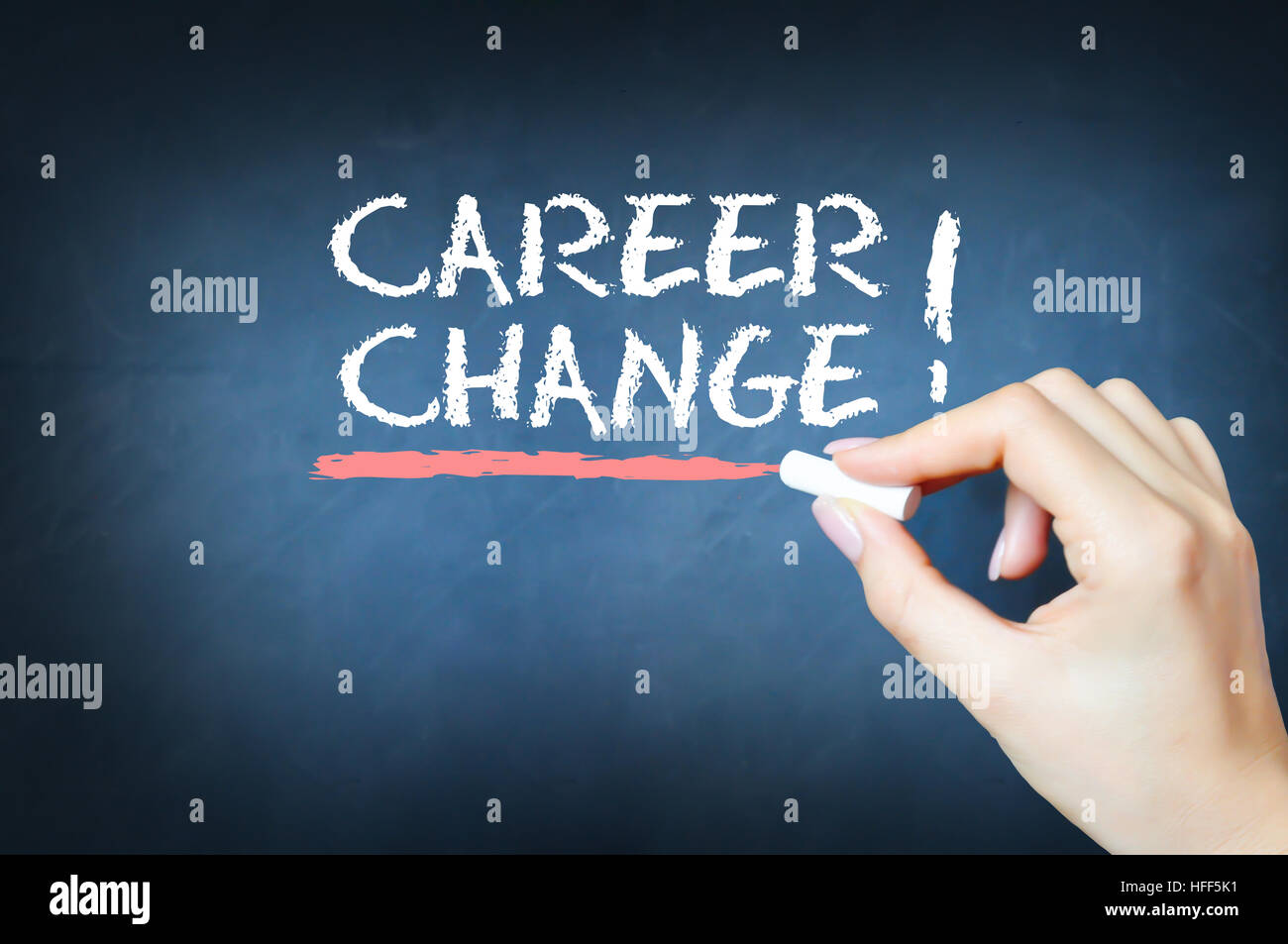 Career change text on blackboard Stock Photo - Alamy