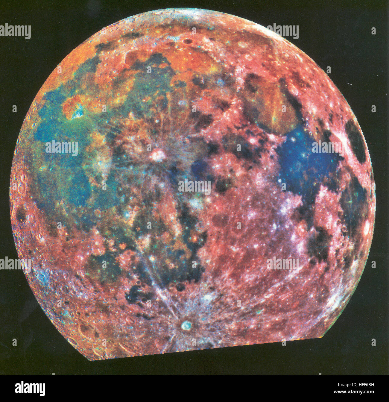 This false-color image of the moon was taken using advanced imaging ...