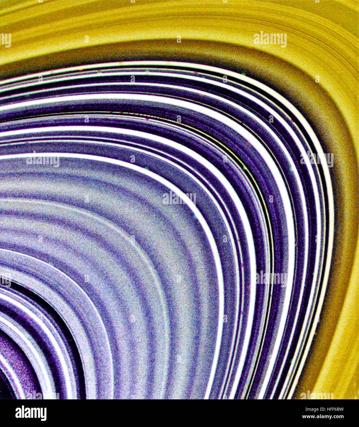This image of Saturn’s rings, converted from a PNM file, shows a ...