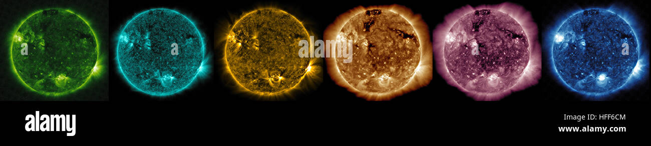 A detailed image of the Sun’s surface, showing solar activity such as ...