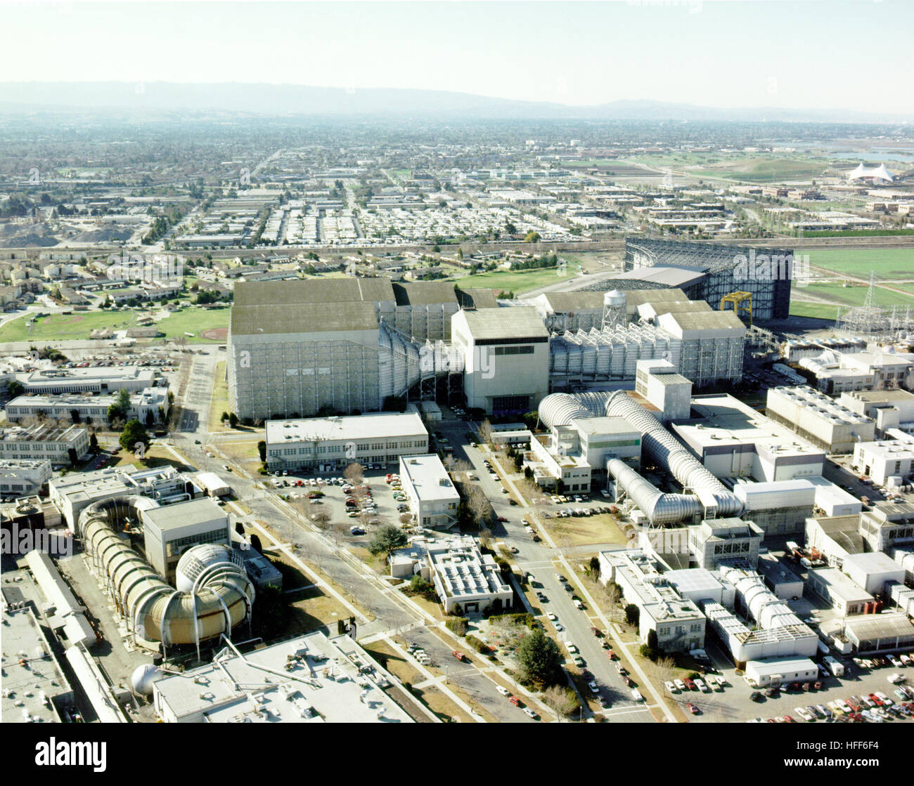 An aerial view of Ames Research Center’s wind tunnels, which are ...