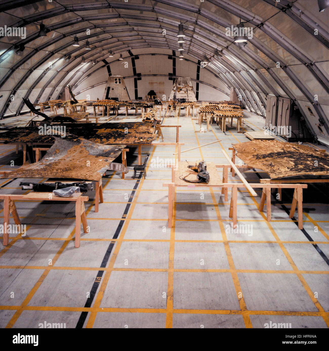 The recovered debris from the Space Shuttle Challenger disaster ...