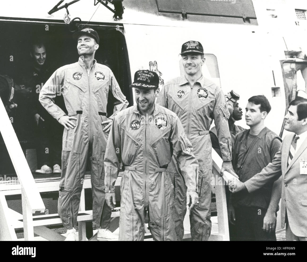 The Apollo 13 astronauts—James Lovell, Fred Haise, and Jack Swigert—are ...