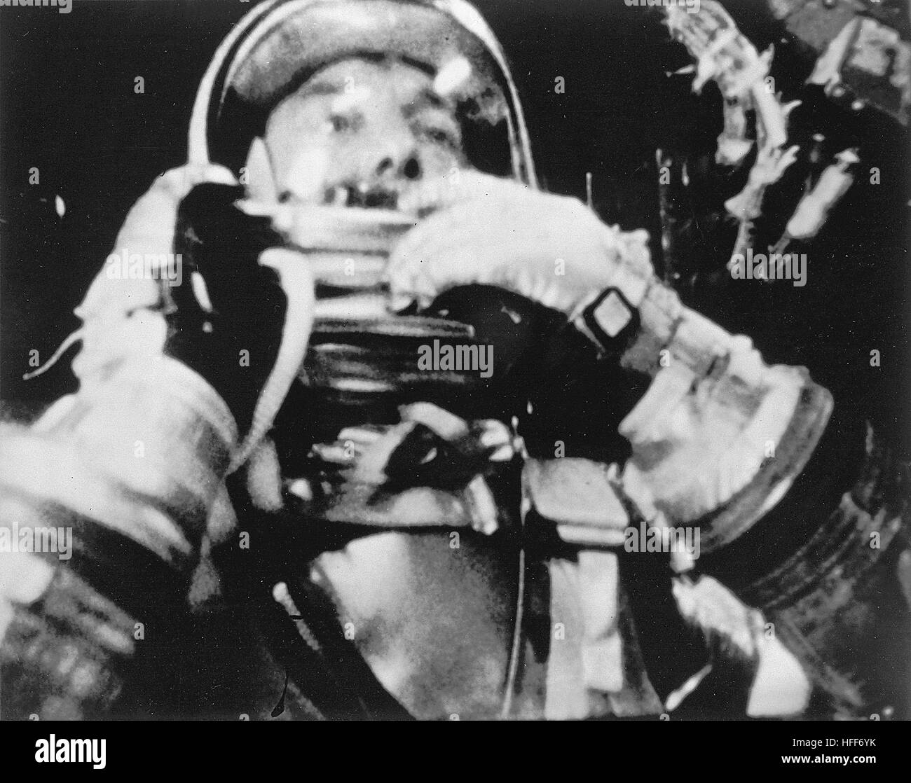 Astronaut Alan Shepard flies aboard the Freedom 7 spacecraft during his ...