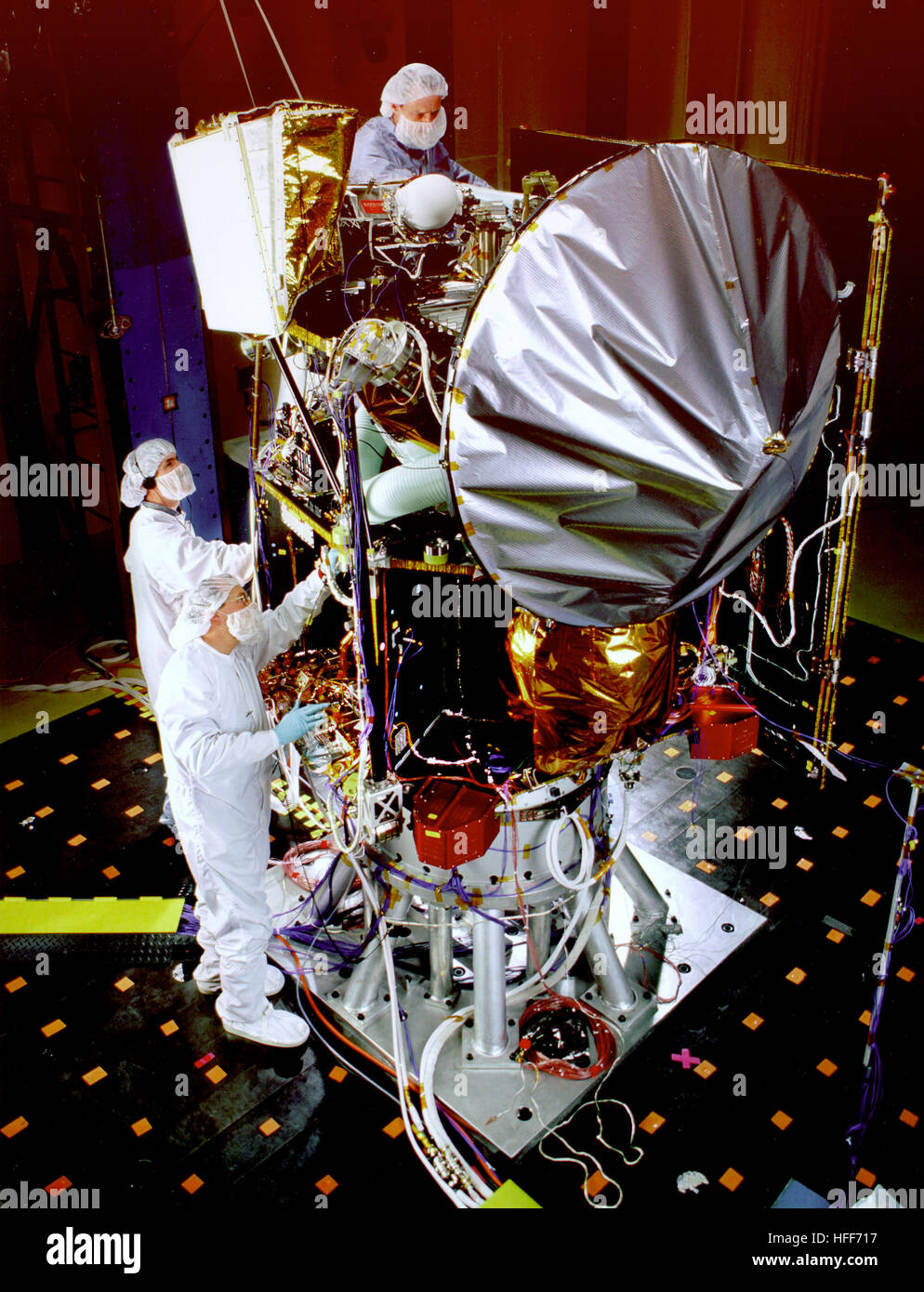 The Mars Climate Orbiter, shown during testing, was designed to study ...