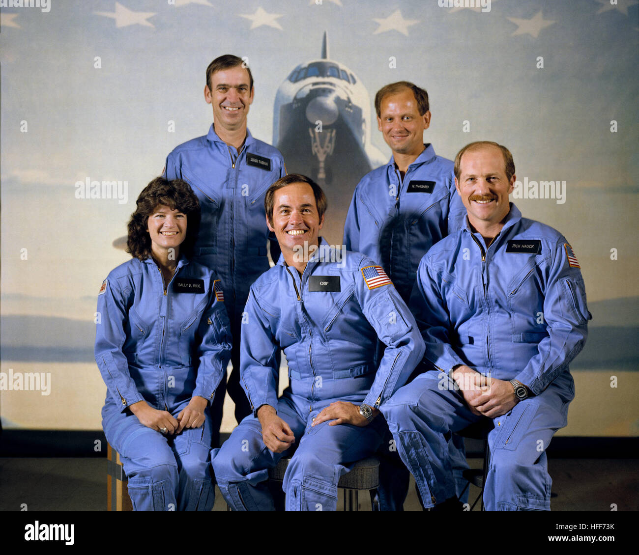 The crew of Space Shuttle STS-7, the seventh mission of the Space ...