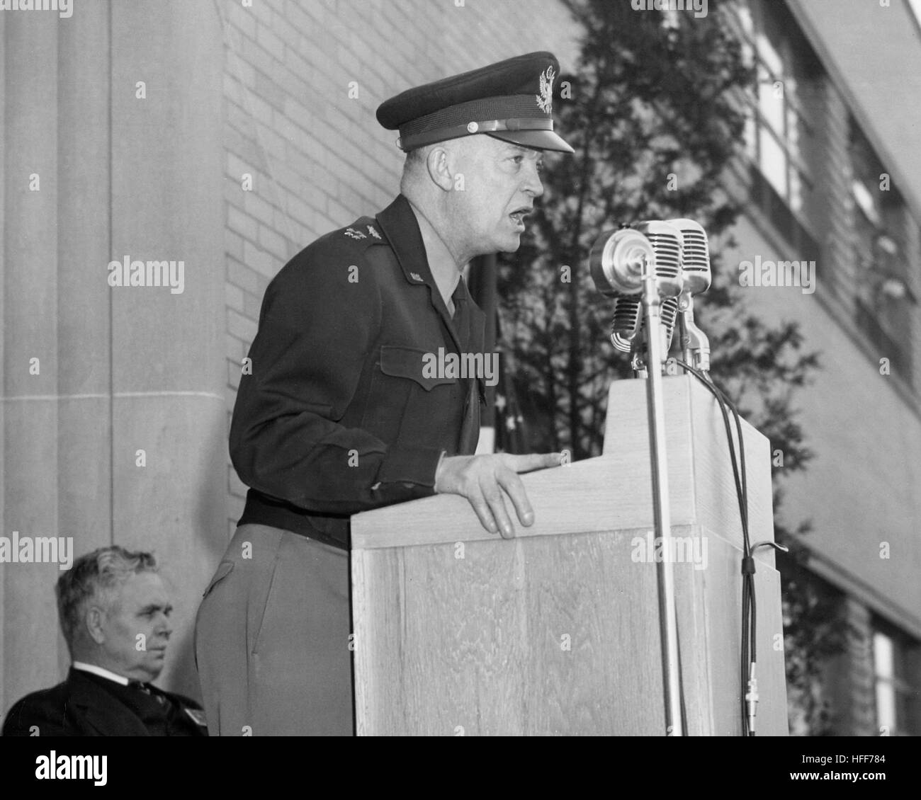 President Dwight D. Eisenhower is shown at NASA's Aeronautical Research ...