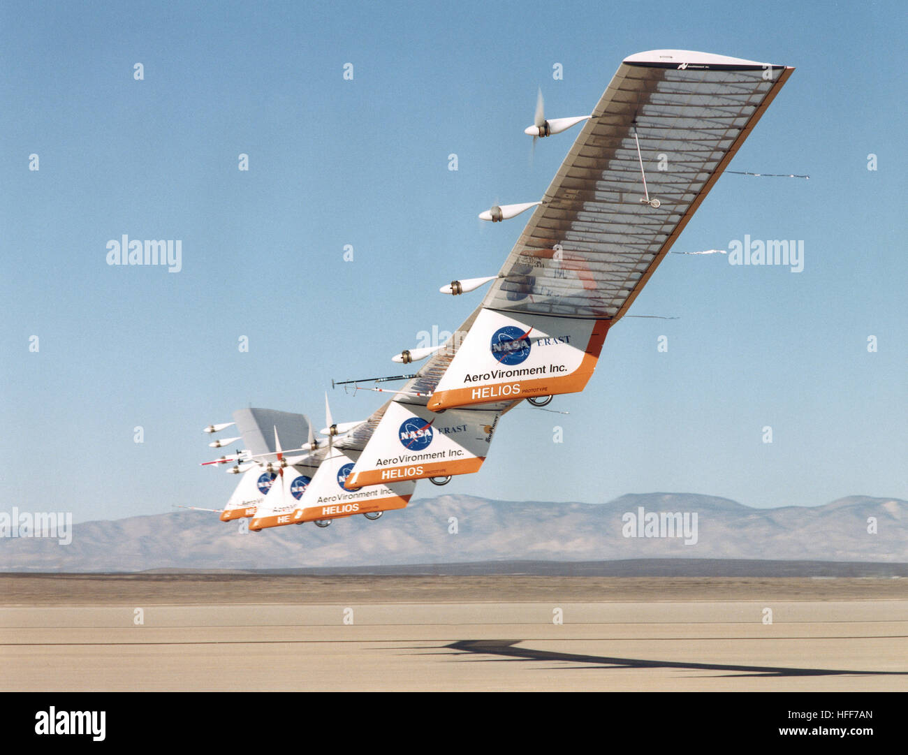 The Helios prototype, an experimental aircraft, was tested on a dry ...