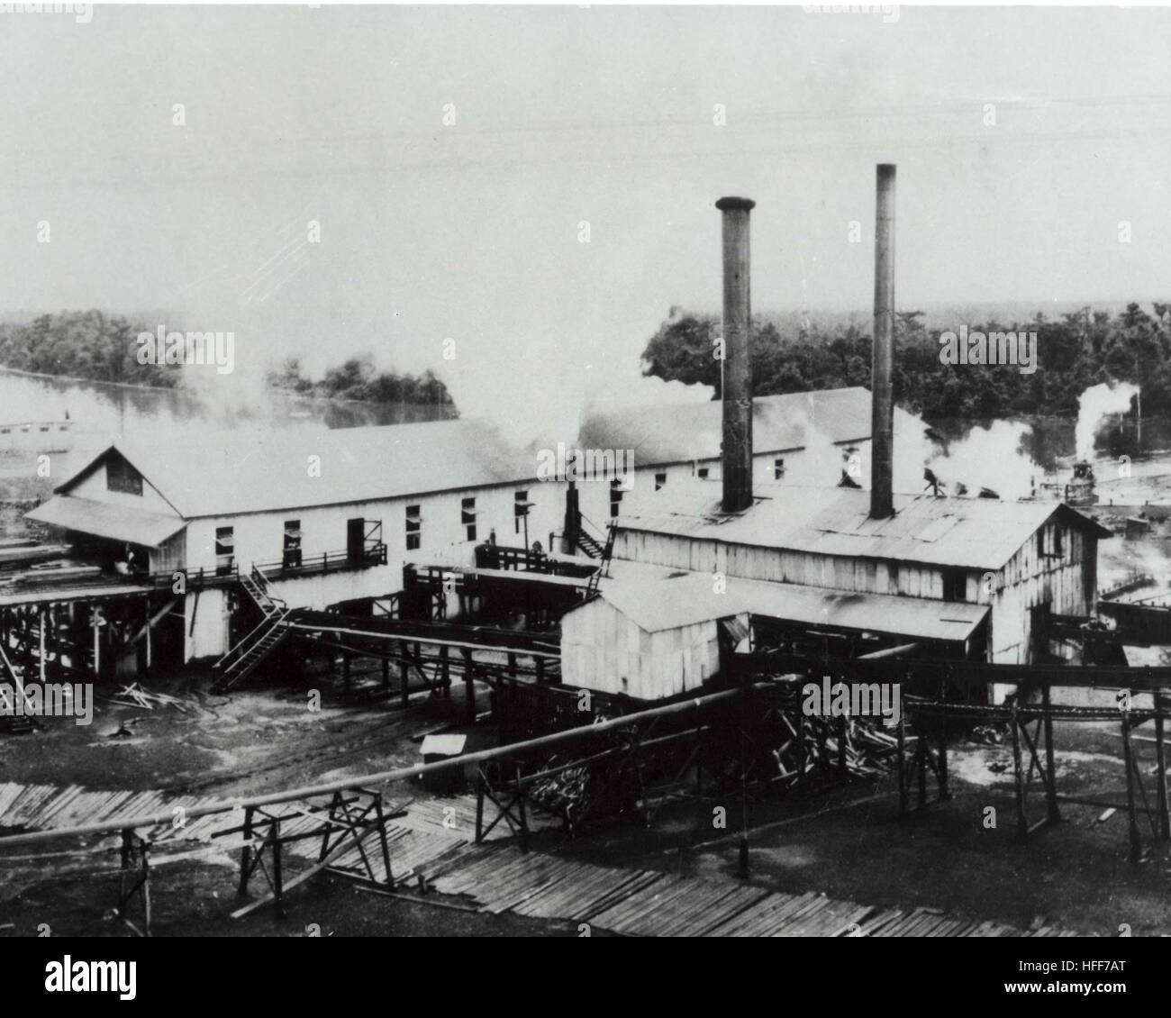 The lumber mill at Logtown, a historical site in the United States ...