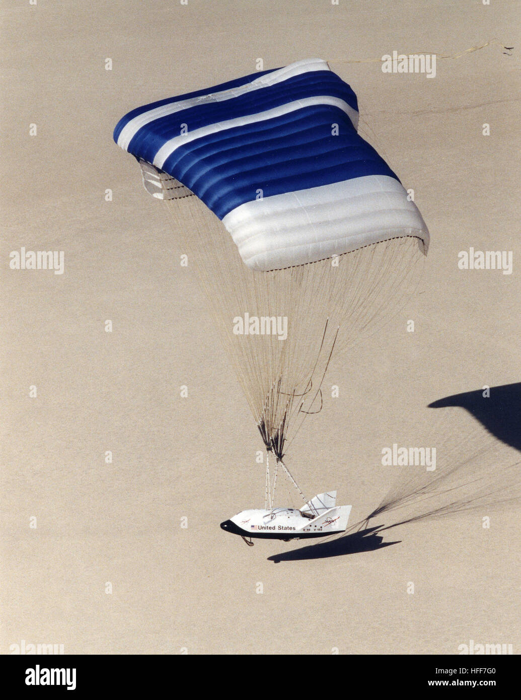 The X-38, a prototype spaceplane, successfully lands on the Rogers Dry ...