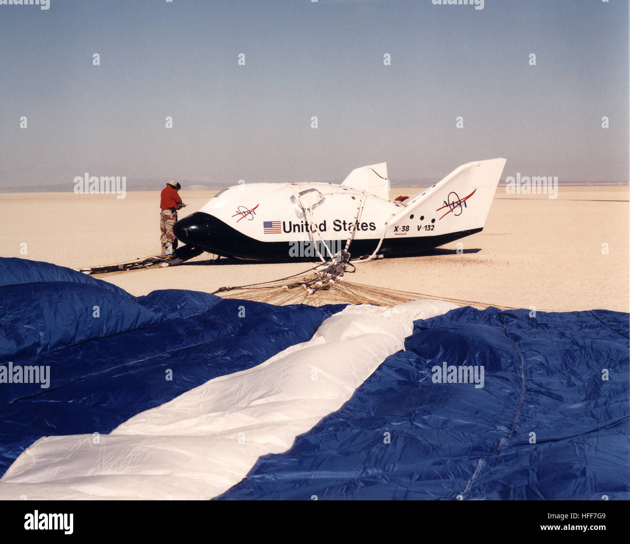 The X-38, an experimental spaceplane developed by NASA, is shown ...
