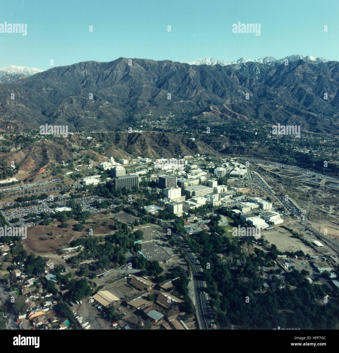An aerial view of the Jet Propulsion Laboratory (JPL) showcases the ...