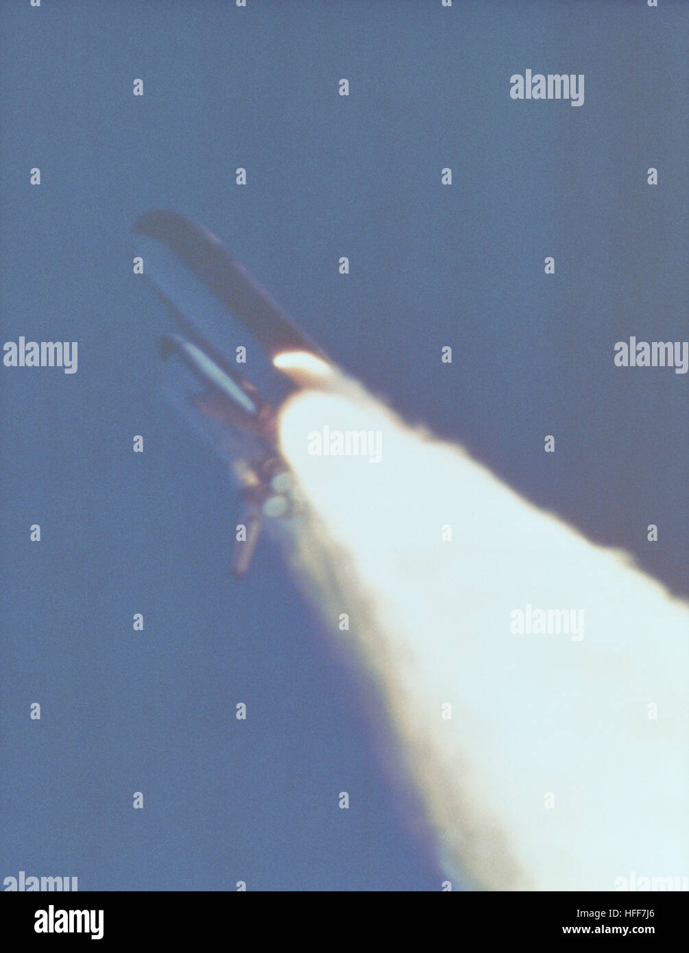 A booster rocket breach is captured in this image, illustrating a ...
