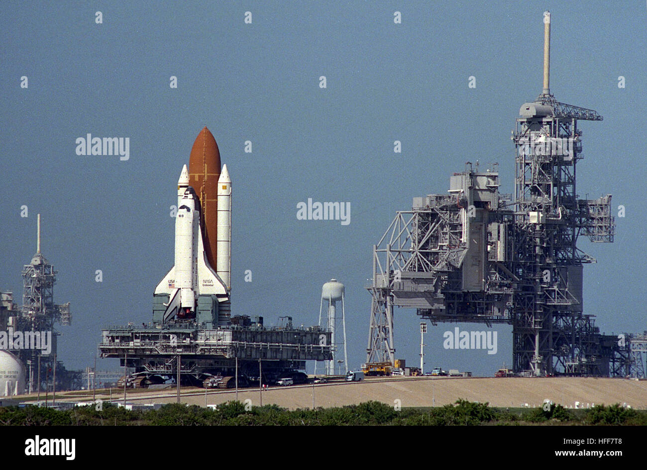 STS-61 Roll-Around is a NASA operation where the Space Shuttle Endeavour was moved to the launch ...