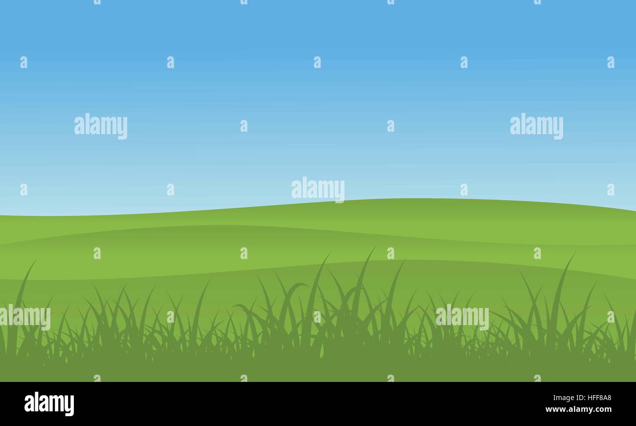 Illustration of hill with grass landscape Stock Vector Image & Art - Alamy