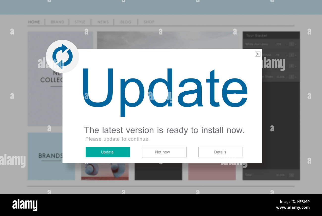 Update Window Popup Alert Concept Stock Photo - Alamy