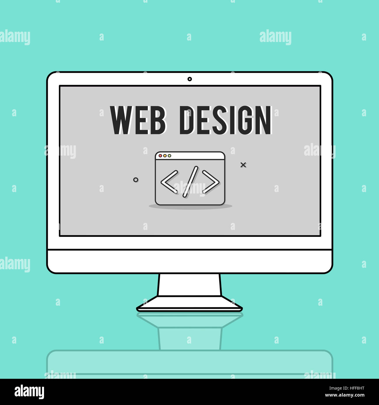 Web Development Symbol Icon Concept Stock Photo - Alamy