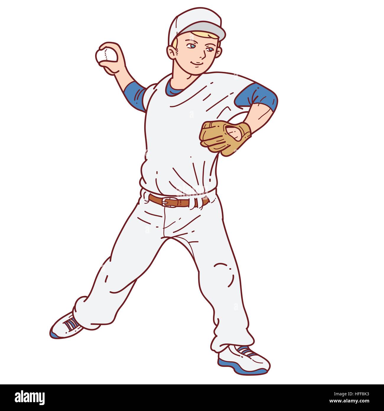 baseball player pitcher man Stock Vector Image & Art - Alamy