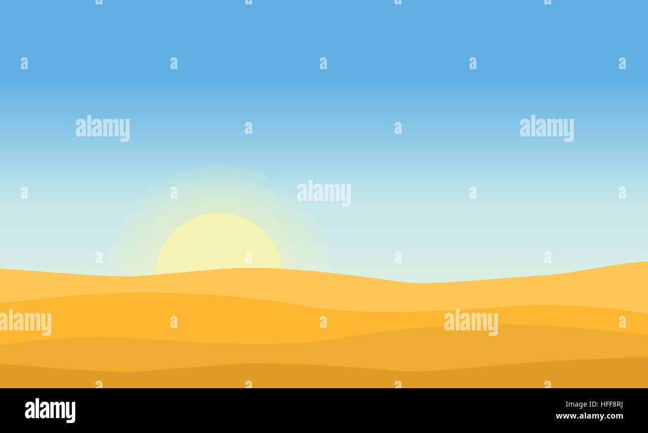 Vector art of desert at morning Stock Vector Image & Art - Alamy