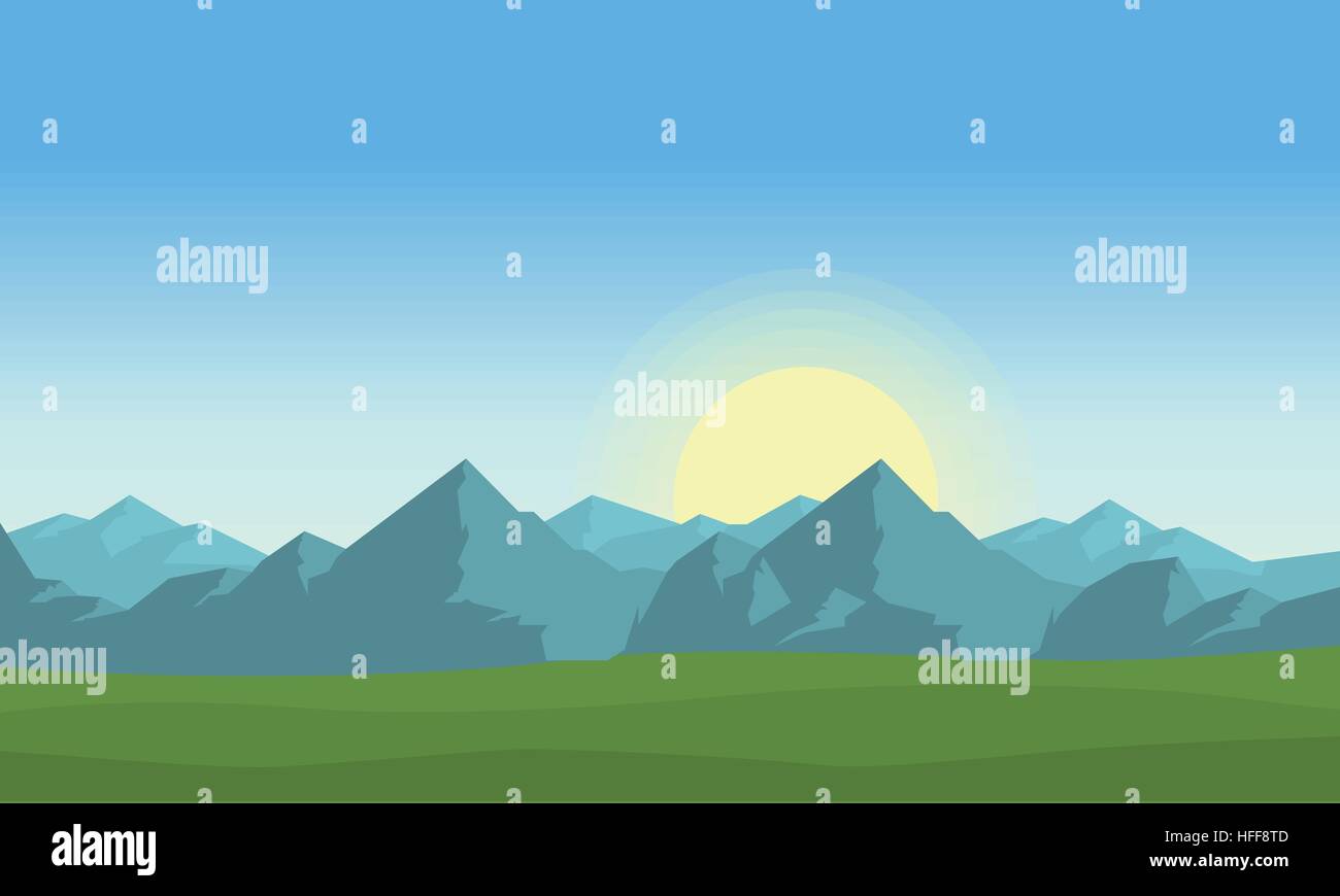 At morning mountain landscape vector Stock Vector Image & Art - Alamy