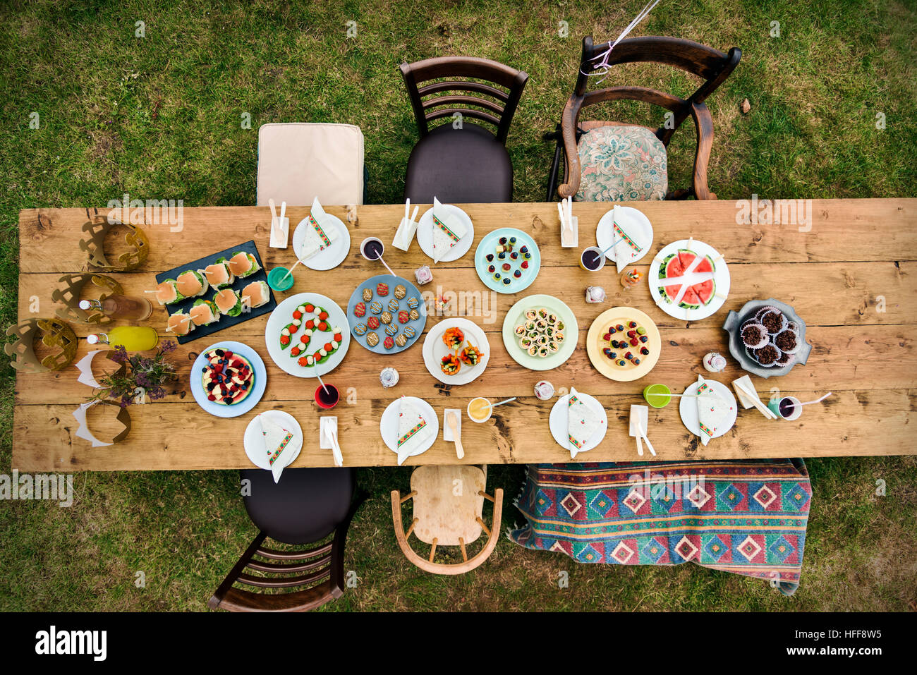 Table Setting Food Celebration Party Concept Stock Photo - Alamy