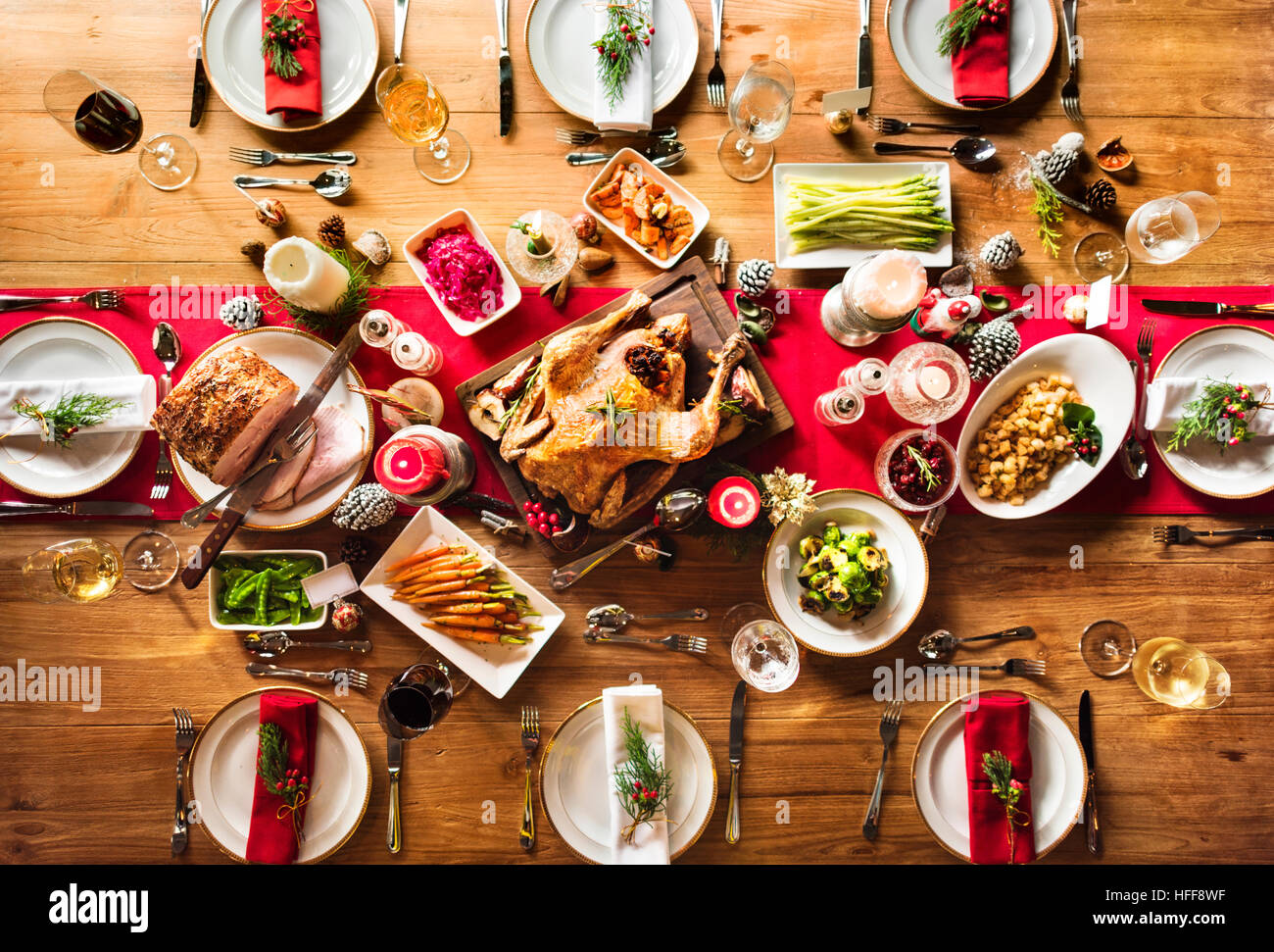 Christmas Family Dinner Table Concept Stock Photo - Alamy