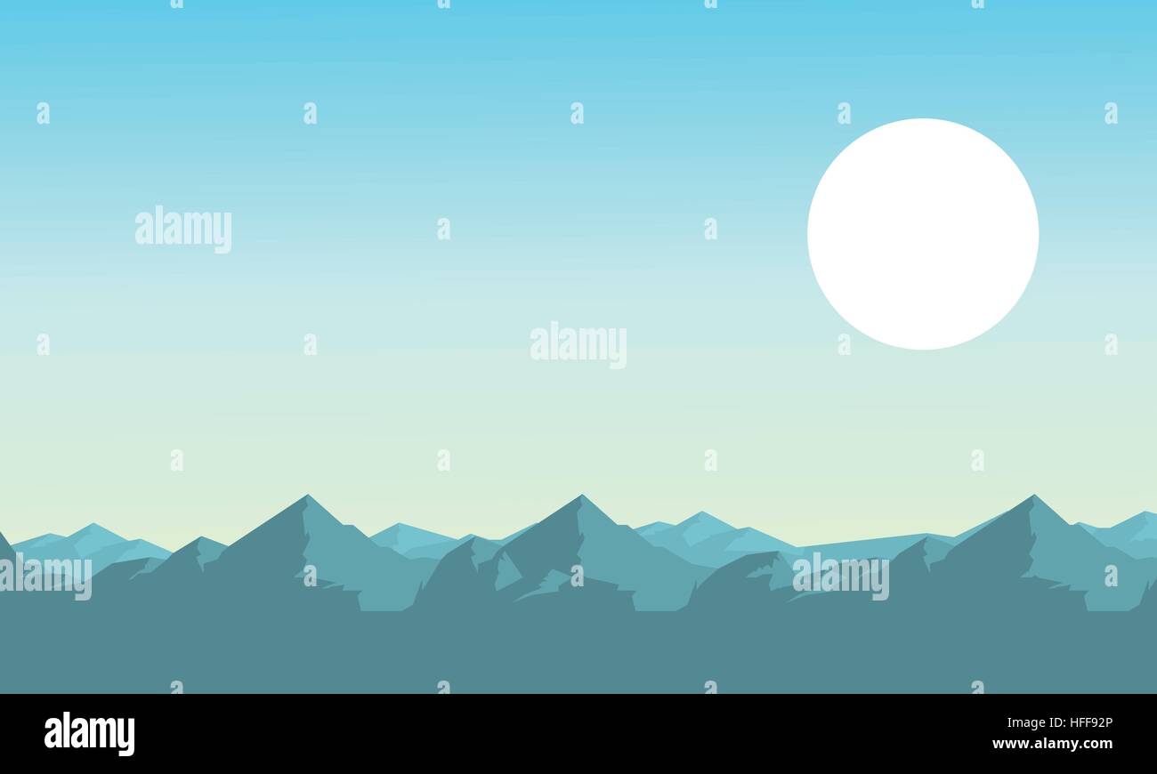 Mountain with sun of landscape Stock Vector Image & Art - Alamy