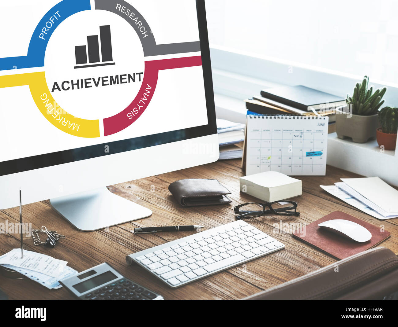Target Achievement Mission Bar Chart Concept Stock Photo - Alamy