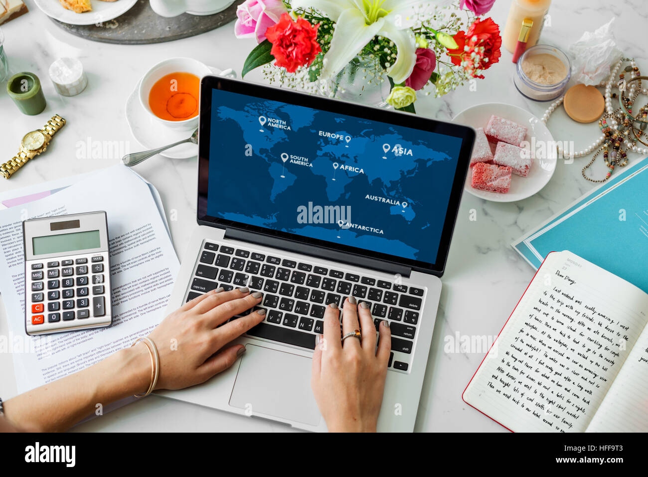 Global Business Map Destination Concept Stock Photo - Alamy