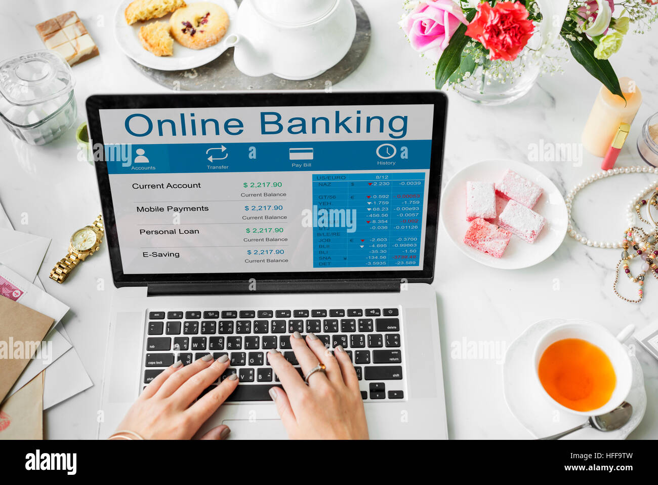 Online Banking Account Transaction Concept Stock Photo - Alamy