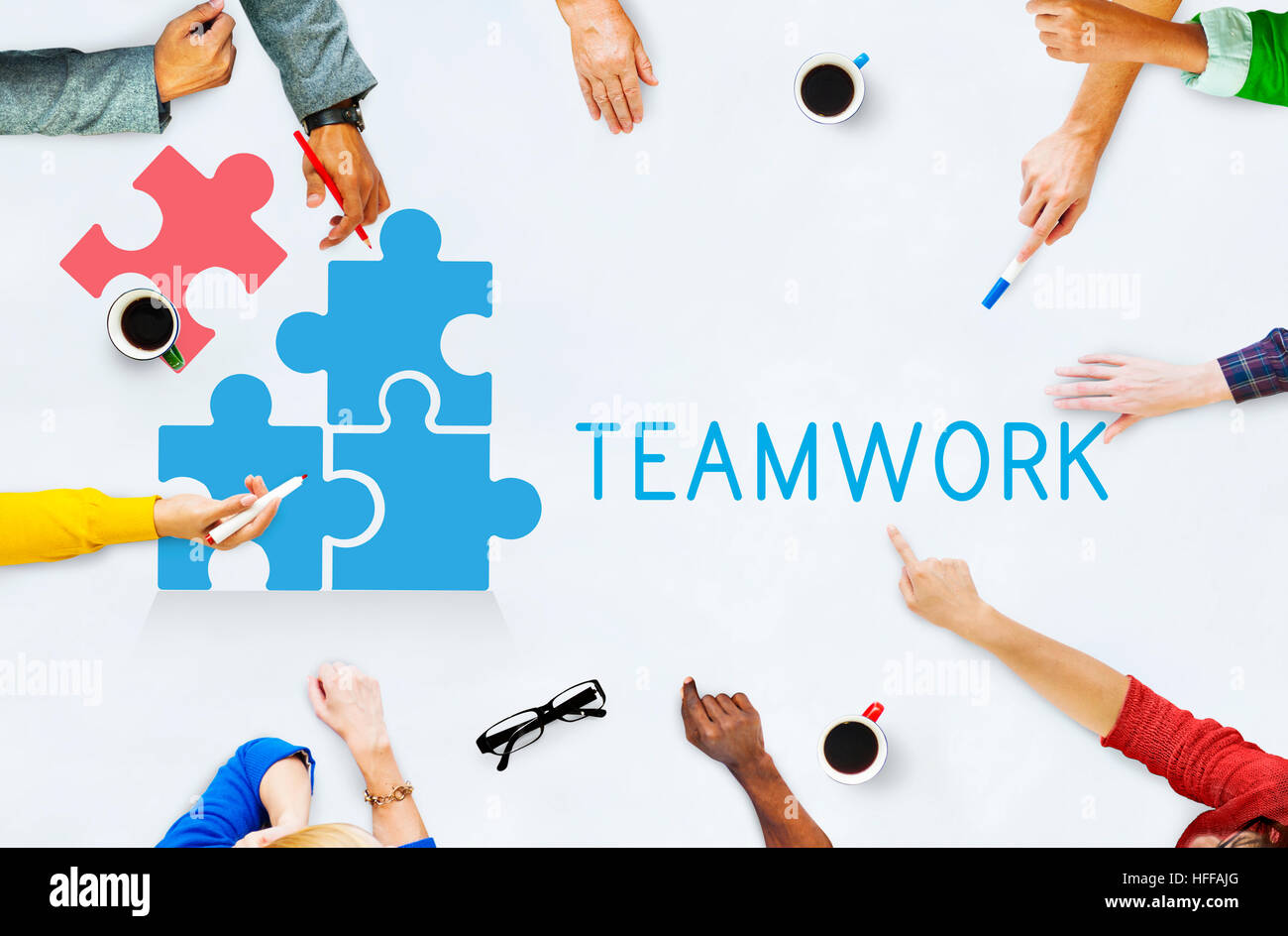 Teamwork Connection Cooperation Partnership Concept Stock Photo - Alamy